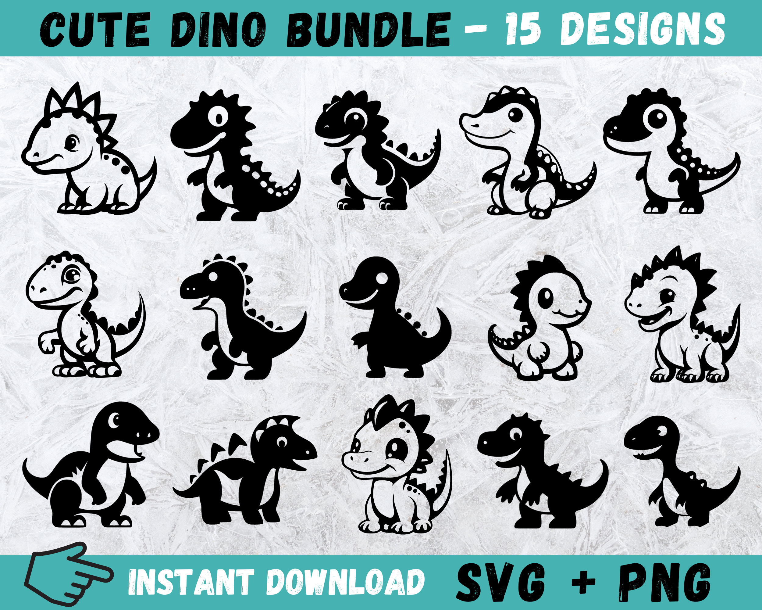 Cute Dinosaur Silhouette Clipart