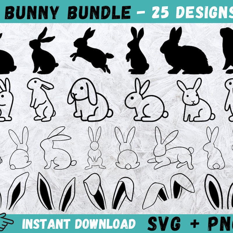 Bunny Svg - Etsy