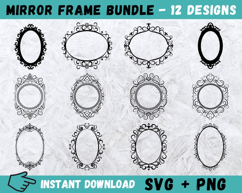 Mirror Frame SVG Decorative Frame SVG Oval Frame Svg Frame - Etsy