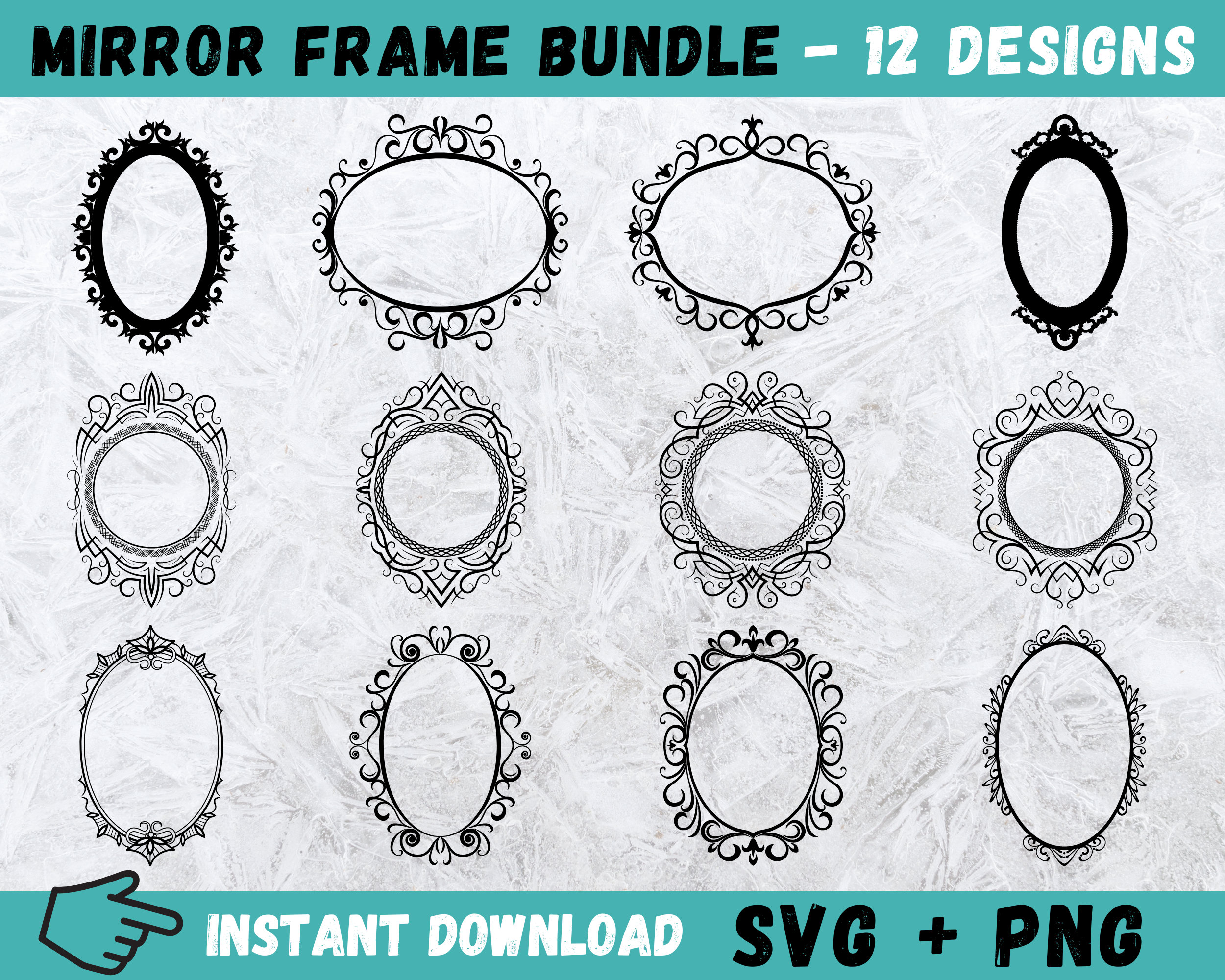 Vintage Mirror Frame Clip Art