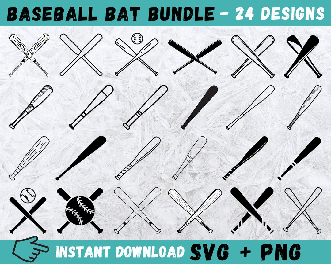 Baseball Bat SVG Bundle: Hand-drawn Clipart (digital Download) - Etsy