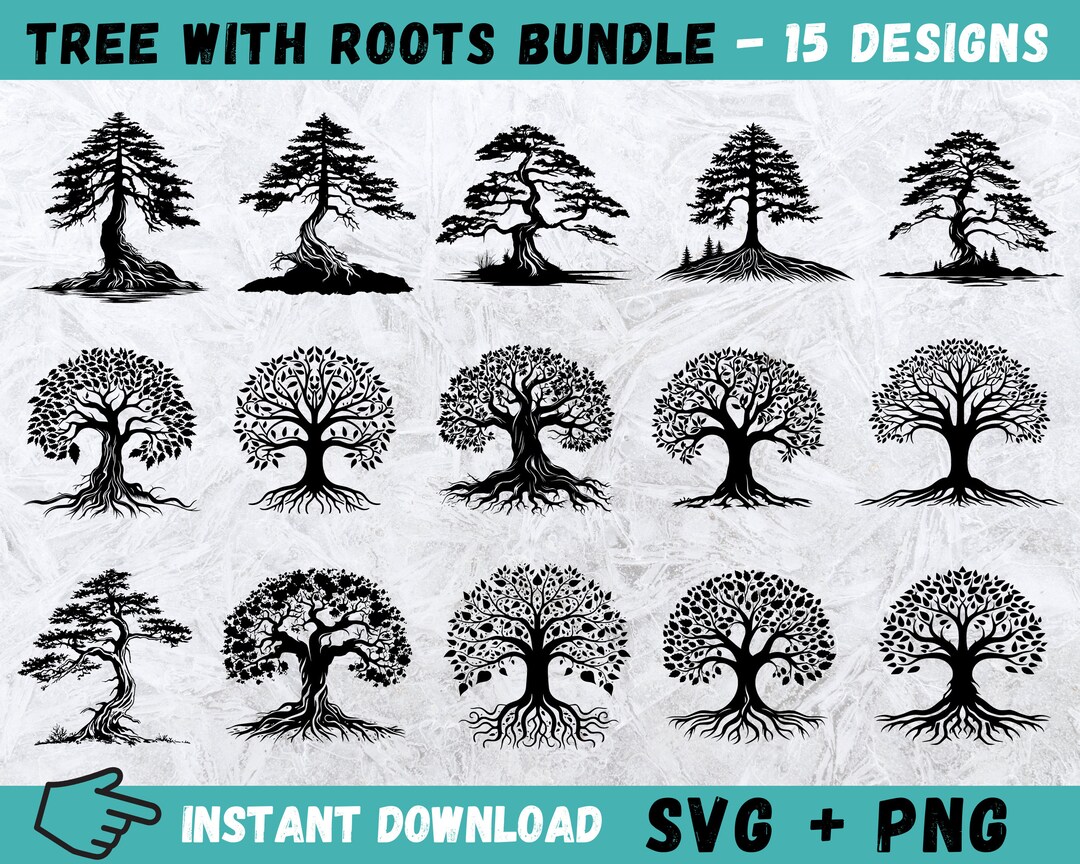 Tree With Roots SVG, Tree Svg, Big Tree Svg, Family Tree Cricut, Roots ...