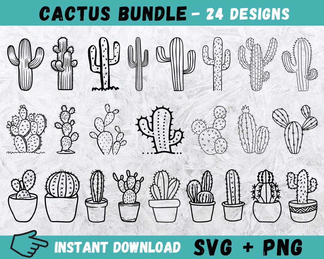 Cactus SVG, Cactus Silhouette, Desert Svg, Cactus Clip Art, Cactus ...
