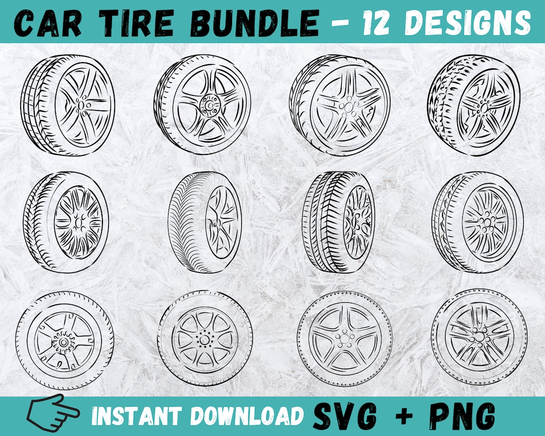 Car Tire Svg, Car Tire Clipart, Car Tire Silhouette, Car Tire Cricut ...