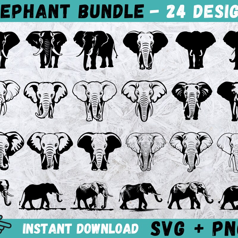 Elephant Svg - Etsy