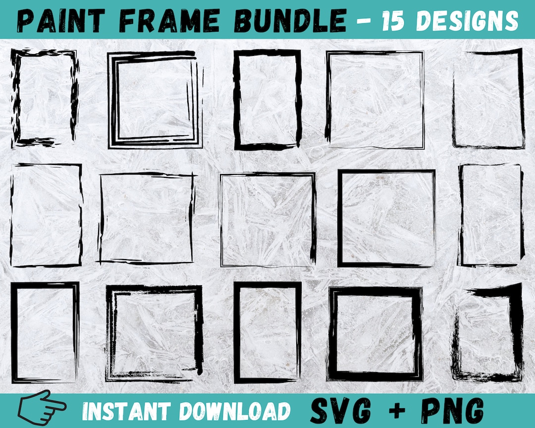 Paint Frame SVG, Square Frame Svg, Frame SVG, Square Paint Frame Svg ...