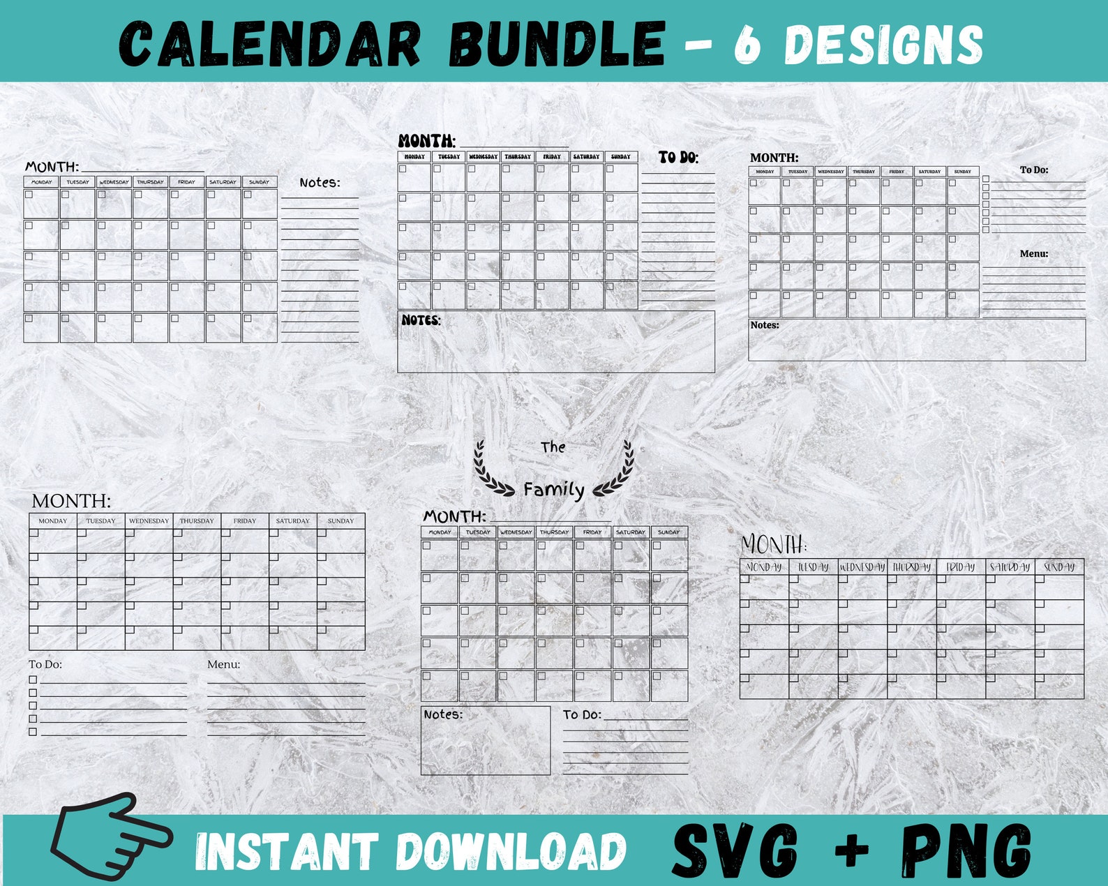 Calendar SVG Calendar Svg Bundle Calendar Cut File Home - Etsy