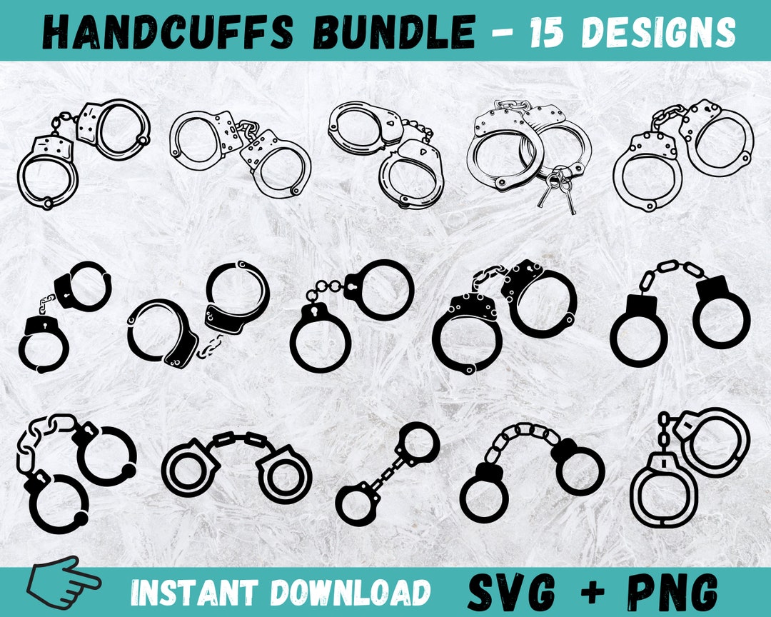 Police Handcuffs SVG, Handcuffs Svg, Handcuffs Outline, Instant ...