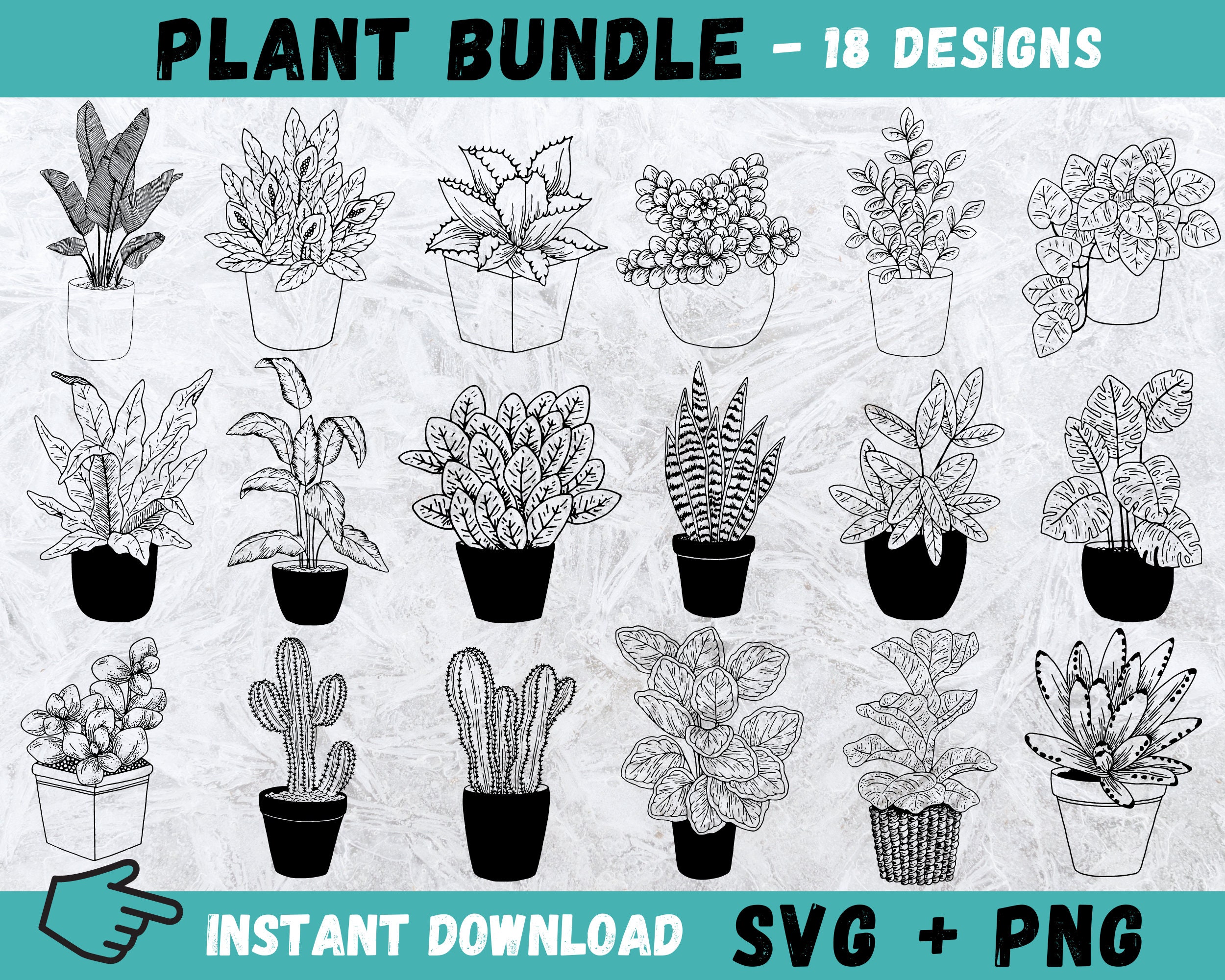 Embellishments Plants Svg Gardening Svg Plants Pot Svg Files For Cricut ...