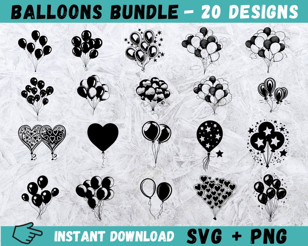 Balloons Svg, Balloons Cricut, Balloons Bundle Svg, Balloons Vector ...