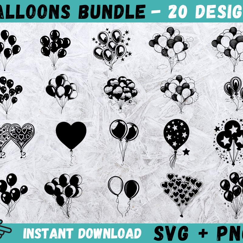 Balloons Svg - Etsy