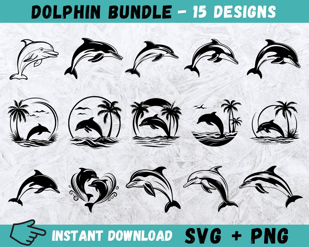 Dolphin SVG Bundle, Dolphin Cricut, Ocean Scene Svg, Dolphin Svg ...
