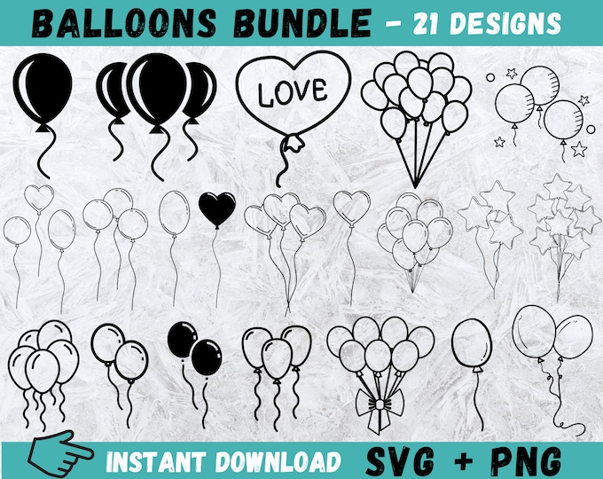 Balloon Bundle Svg \ Ballons Svg \ Birthday Balloon Svg \ Balloon Cut ...