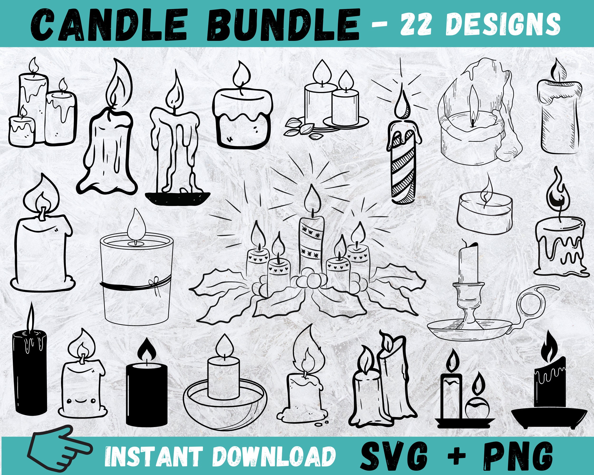 Candle SVG Candle SVG Bundle Candle Cricut Candle Clipart | Etsy