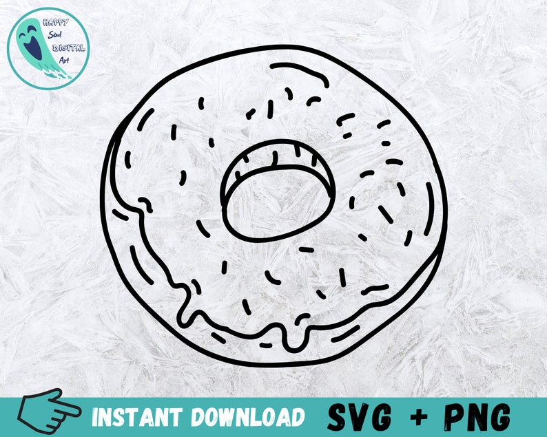Donut Outline SVG Donut Digital File Donut Doodle Donut Cut - Etsy