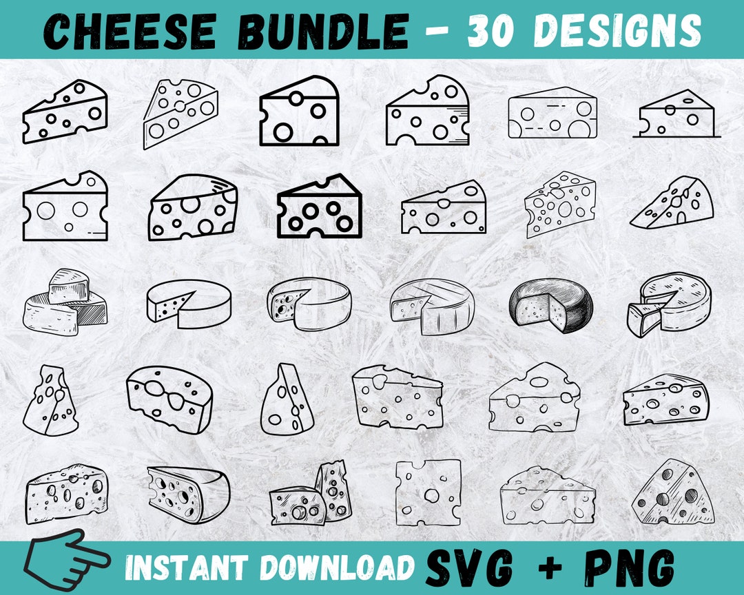 Cheese SVG, Cheese Outline SVG, Cheese Digital File, Cheese Cut File ...