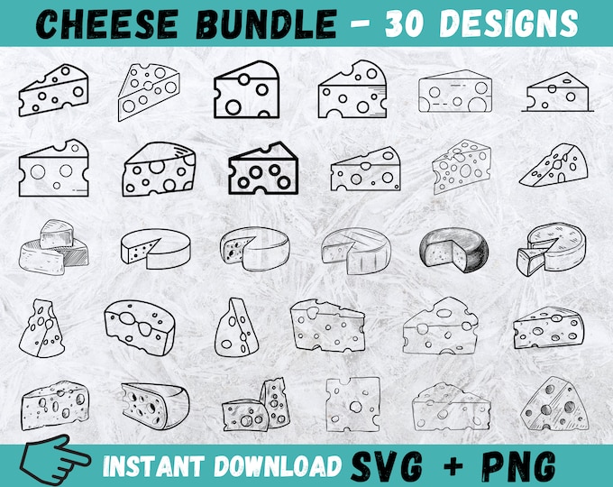 Cheese SVG Bundle, Cheese SVG, Cheese Clipart, Cheese Cut Files for ...