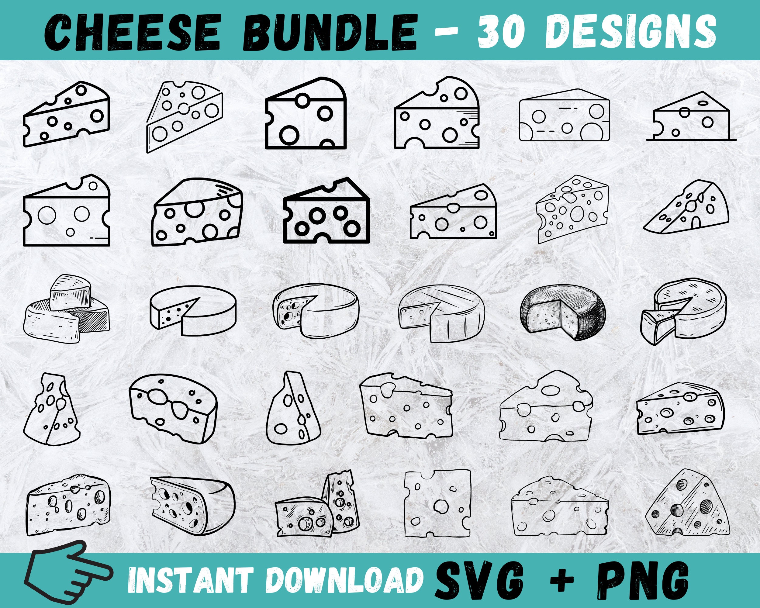 Cheese SVG Cheese Outline SVG Cheese Digital File Cheese - Etsy