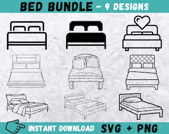 Bed SVG, Bed Clip Art, Bed Vector, Sleep SVG, Bed Clipart, Hotel SVG ...