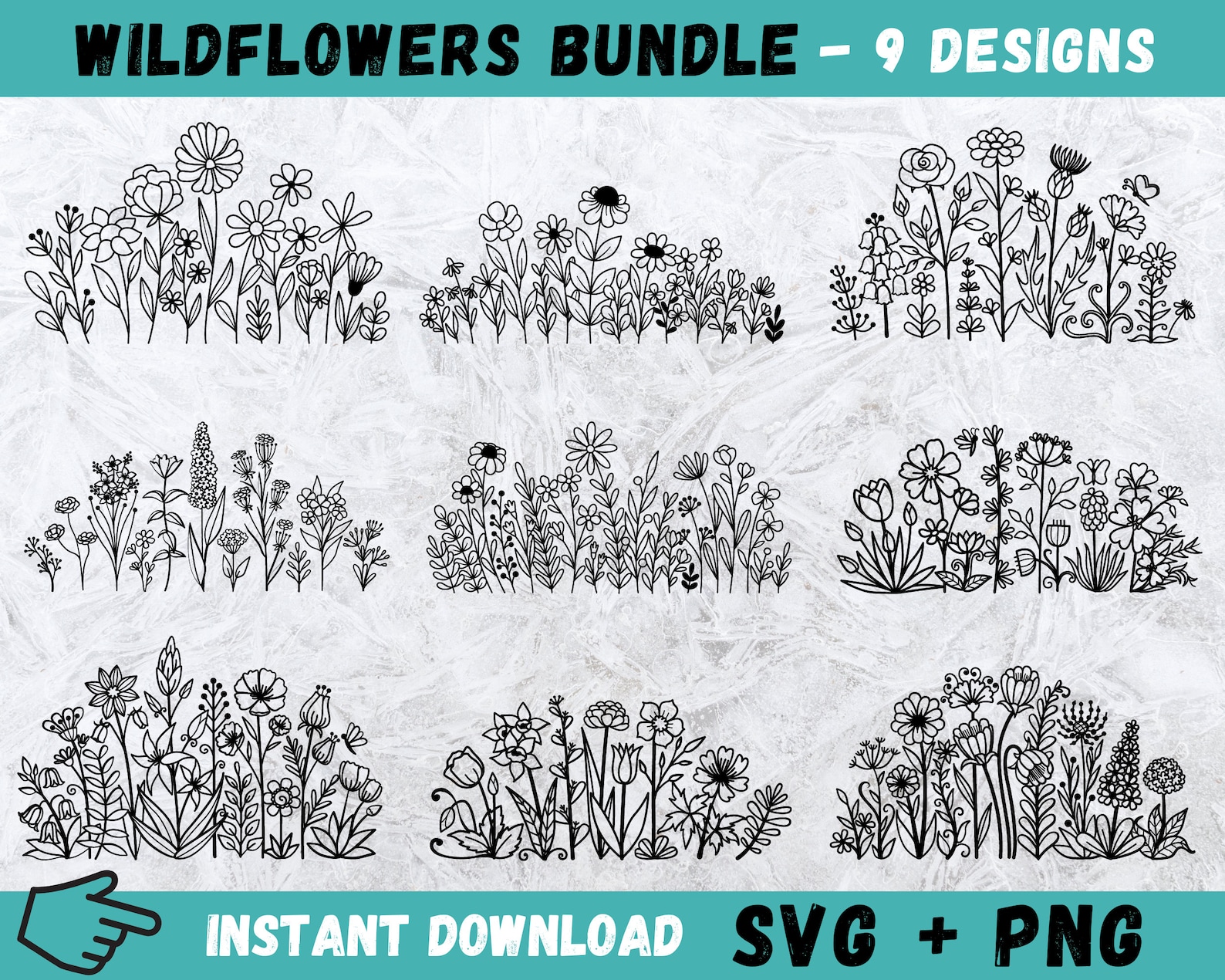 Wildflowers Svg Flowers Svg Wildflowers Cricut Flowers Svg - Etsy