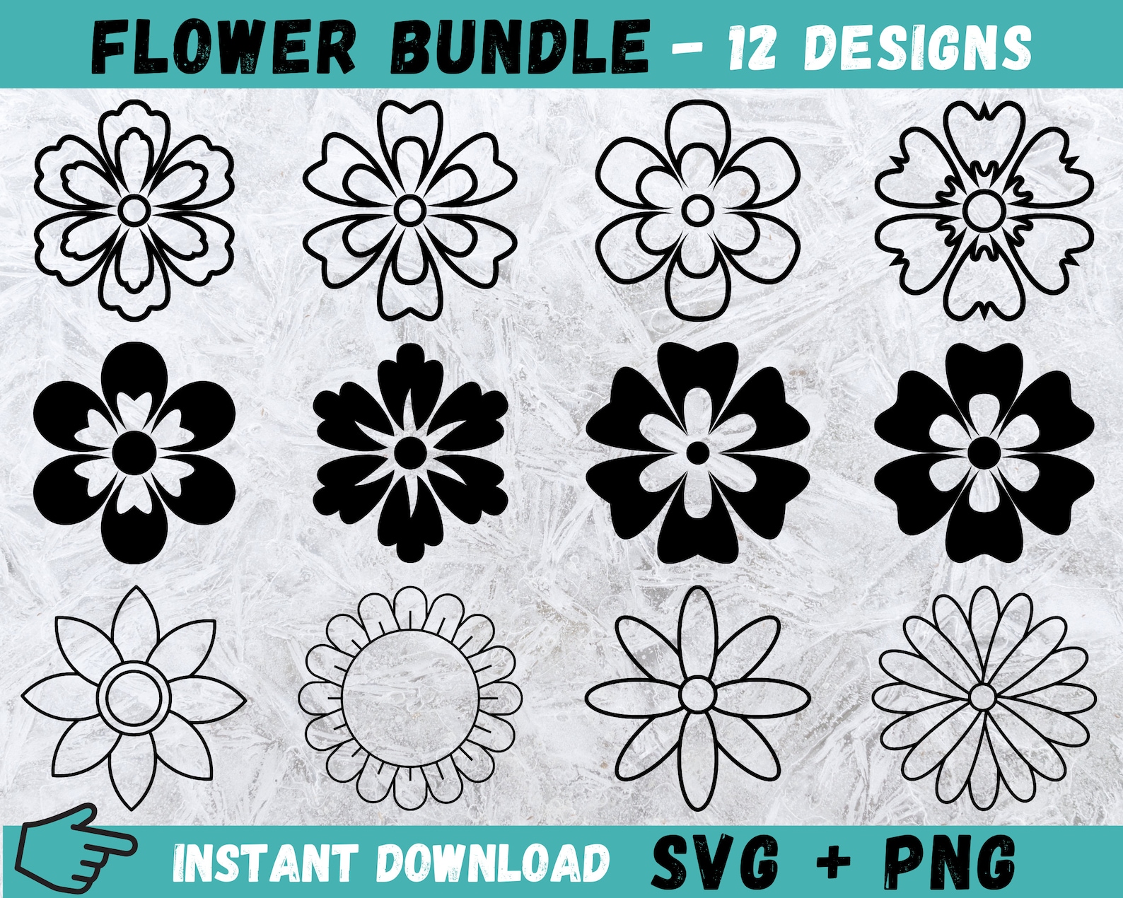 Flower Svg Flowers Bundle SVG Wildflower SVG Flowers Svg - Etsy