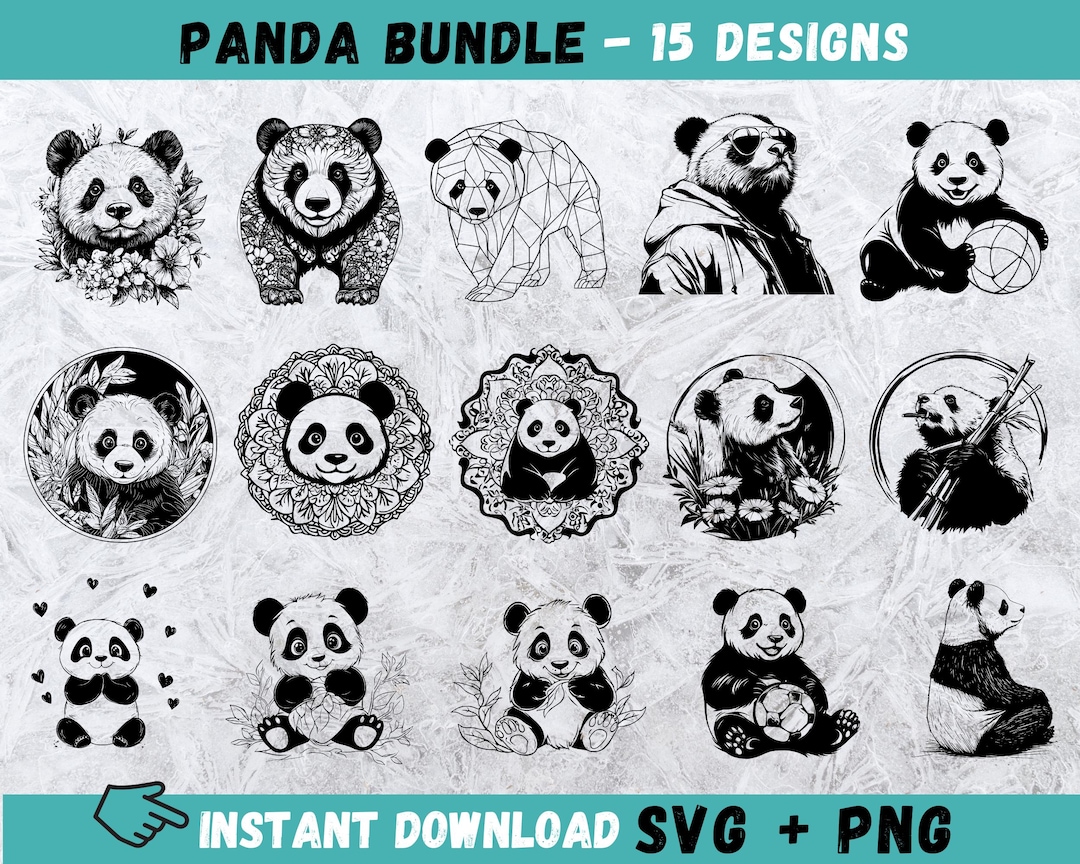 Panda SVG Bundle, Panda Cut File, Panda Head Cricut, Panda Face Svg ...