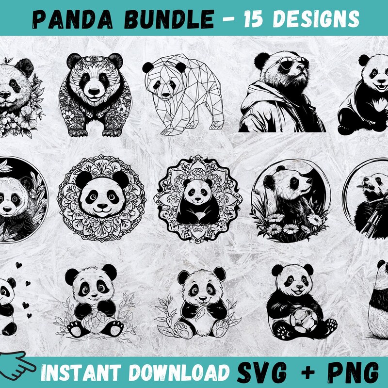 Panda Svg - Etsy