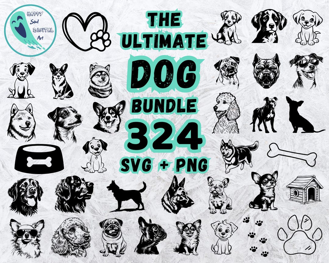 Dog SVG Bundle, Pet Svg, Dog Paw SVG, Dog Lover SVG, Puppy Svg, Dog ...
