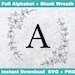 WREATH LETTERS SVG, Laurel Wreath Svg, Laurel Letters Svg, Wreath ...