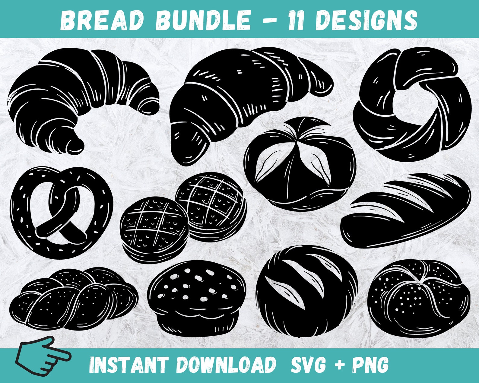Brot SVG-Bundle, Brot SVG, Brot Png, Brotkorb SVG, Laib Brot Clipart ...