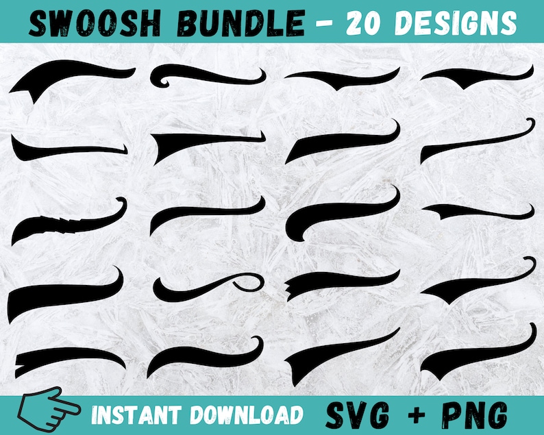 Swoosh SVG Bundle: 20 Hand-drawn Designs (digital Download) - Etsy