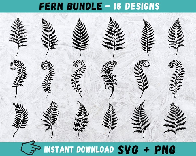 Fern Svg Hand Drawn Fern Svg Botany Illustration Fern - Etsy