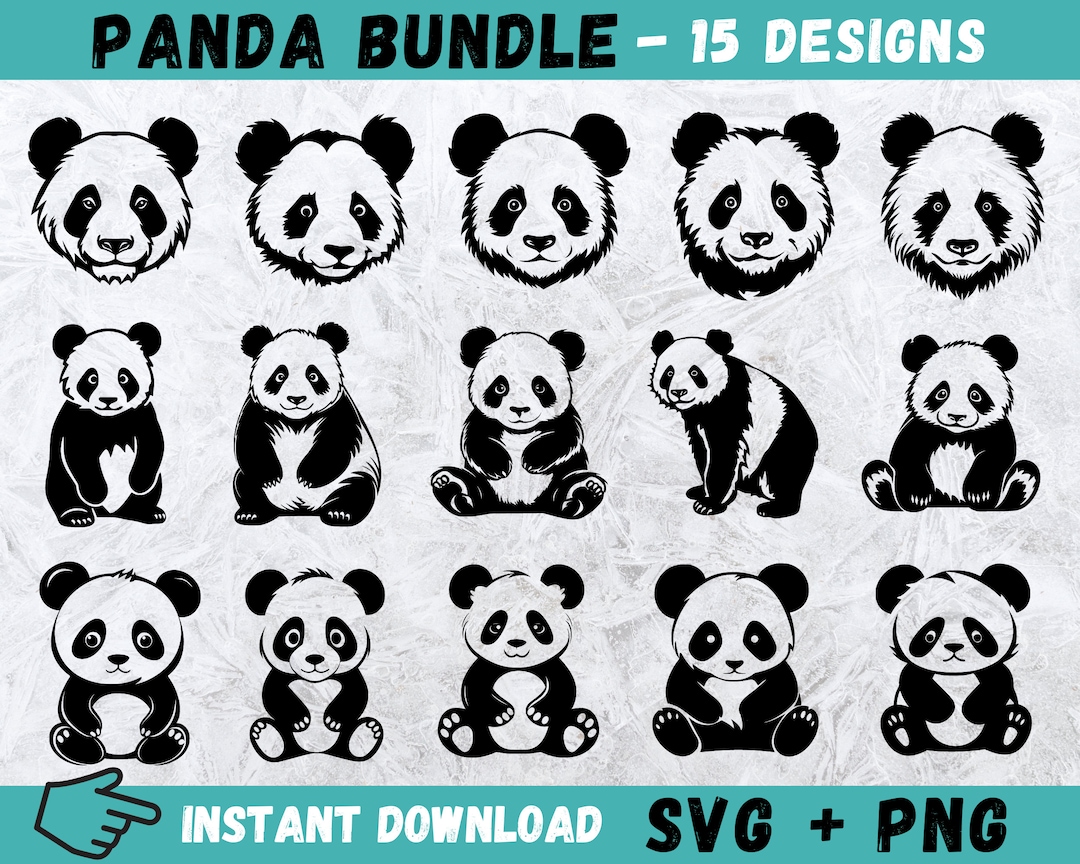 Panda SVG Bundle, Hand Drawn Panda Designs (instant Download) - Etsy
