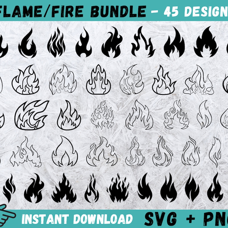 Flame Svg - Etsy