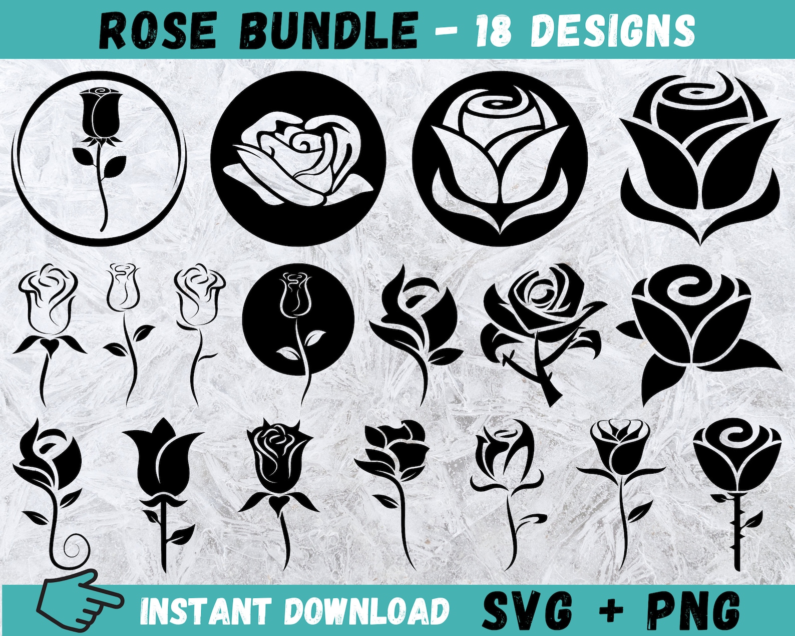 Rose SVG Bundle Flower SVG Rose Cricut Roses Svg SVG Cut - Etsy