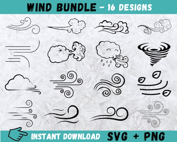 Wind Svg Wind Svg Bundle Wind Storm Cricut Wind | Etsy