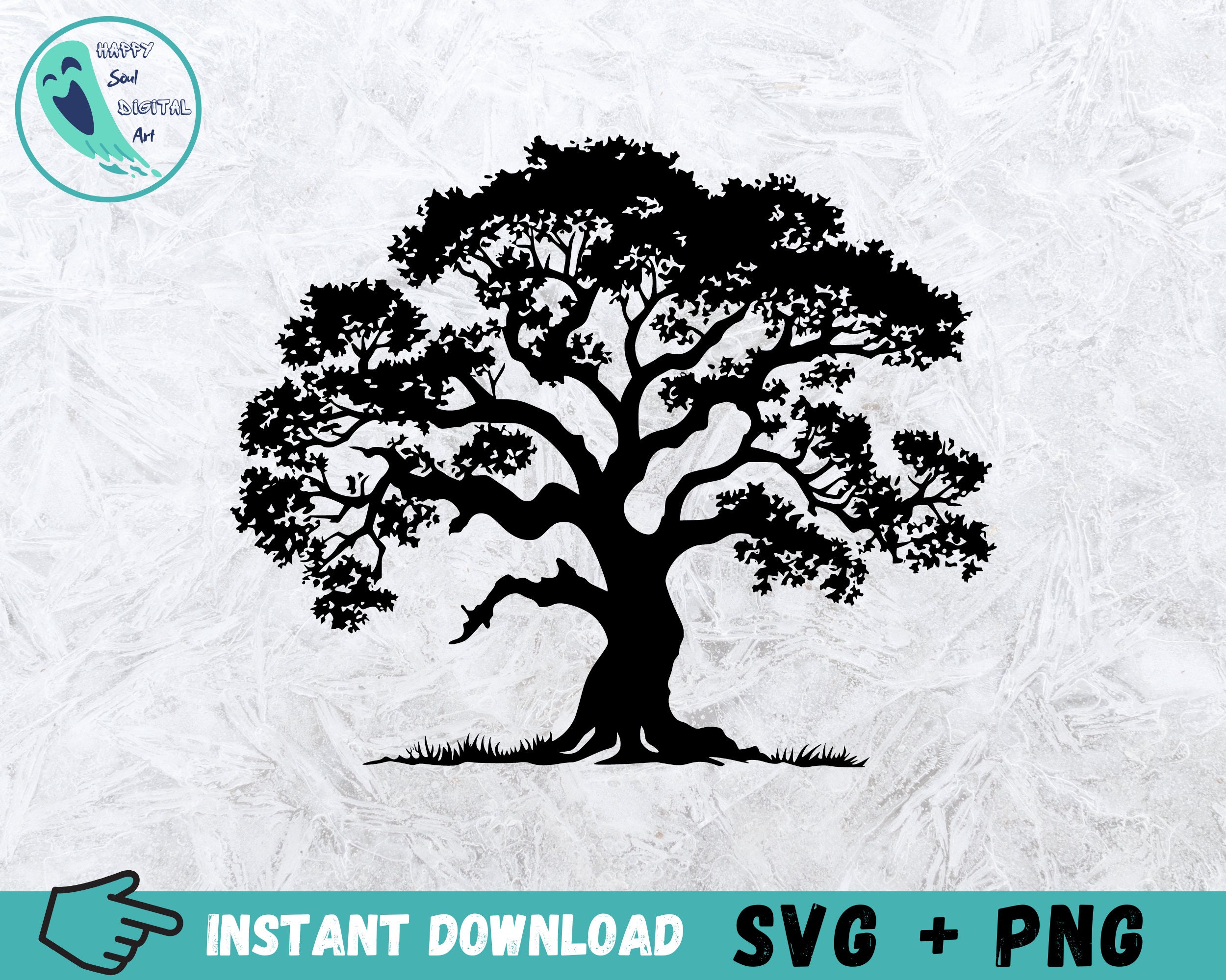 Oak Tree SVG Bundle, Hand Drawn Clipart (SVG, PNG) - Etsy