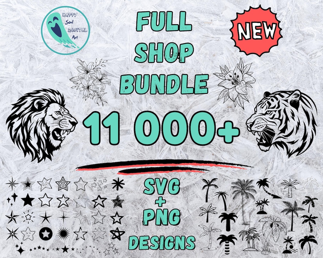Mega Bundle SVG, Full Shop SVG Bundle 11000 Designs, Full Shop Bundle ...