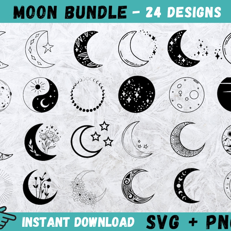 Moon Svg - Etsy