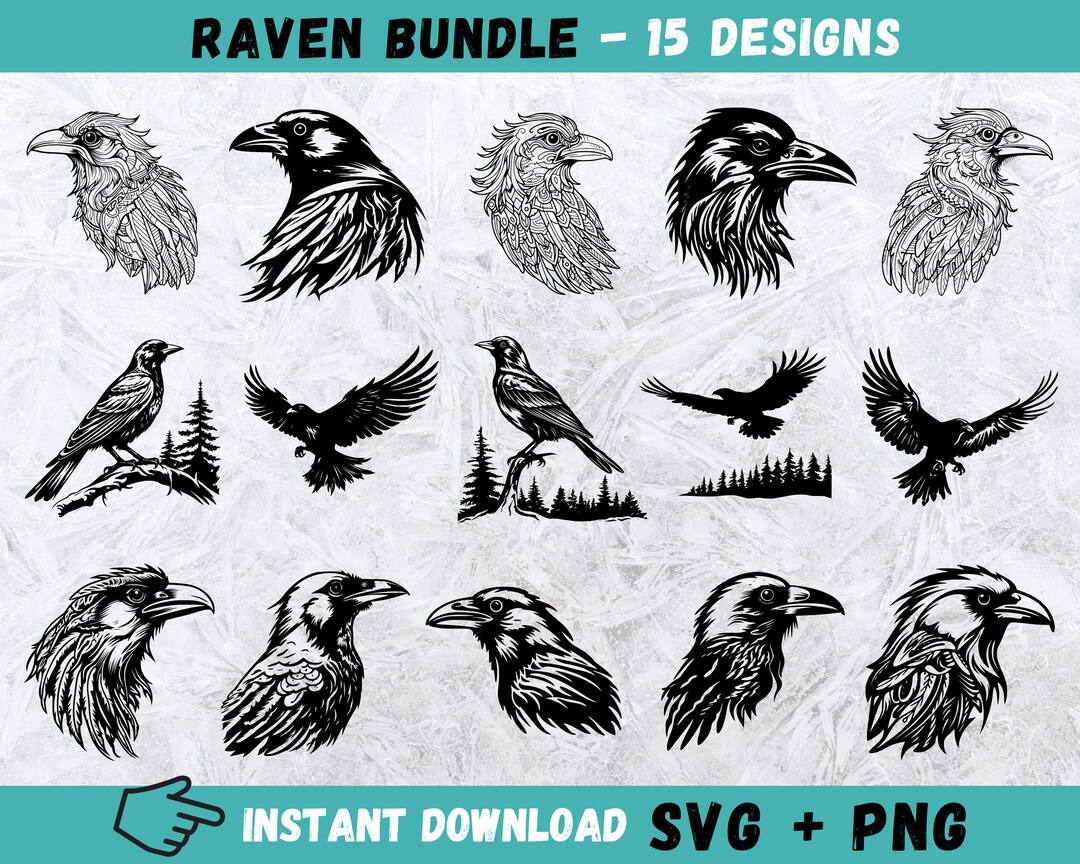 Raven SVG, Raven Head Svg, Raven Cricut, Raven Silhouette, Raven Clip ...