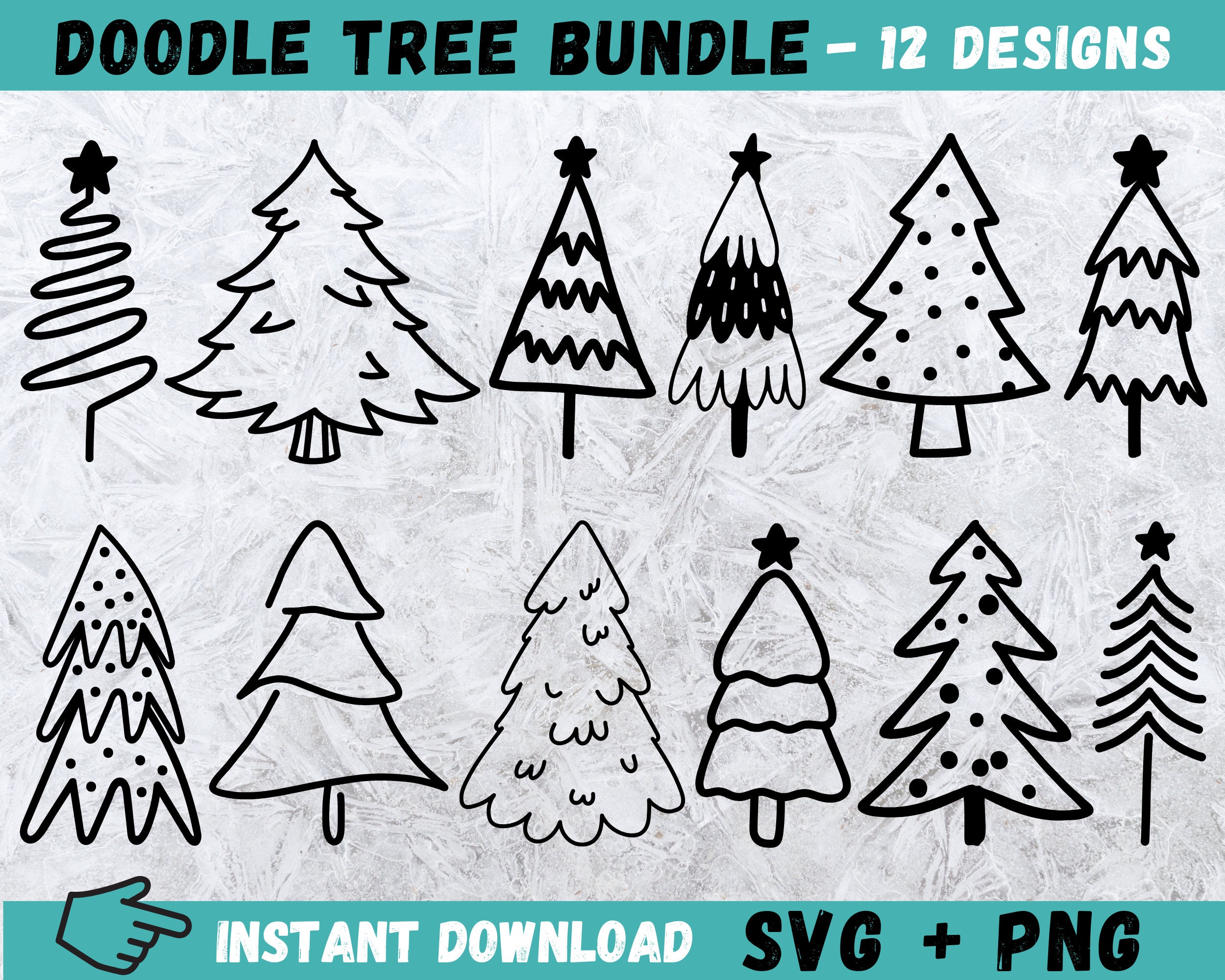 Doodle Tree SVG Christmas Tree Svg Christmas Tree Cricut - Etsy