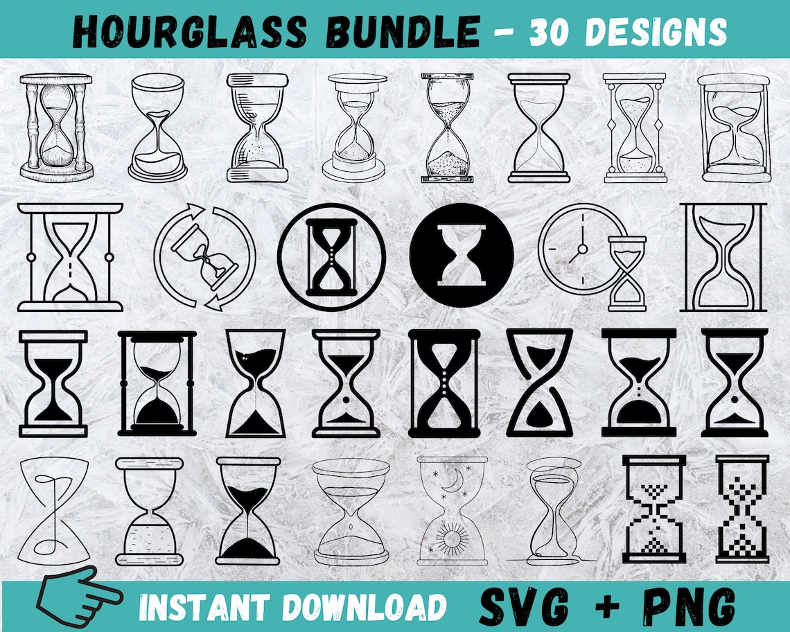 Hourglass SVG Sand Clock Svg Sand Time SVG Clock Svg - Etsy