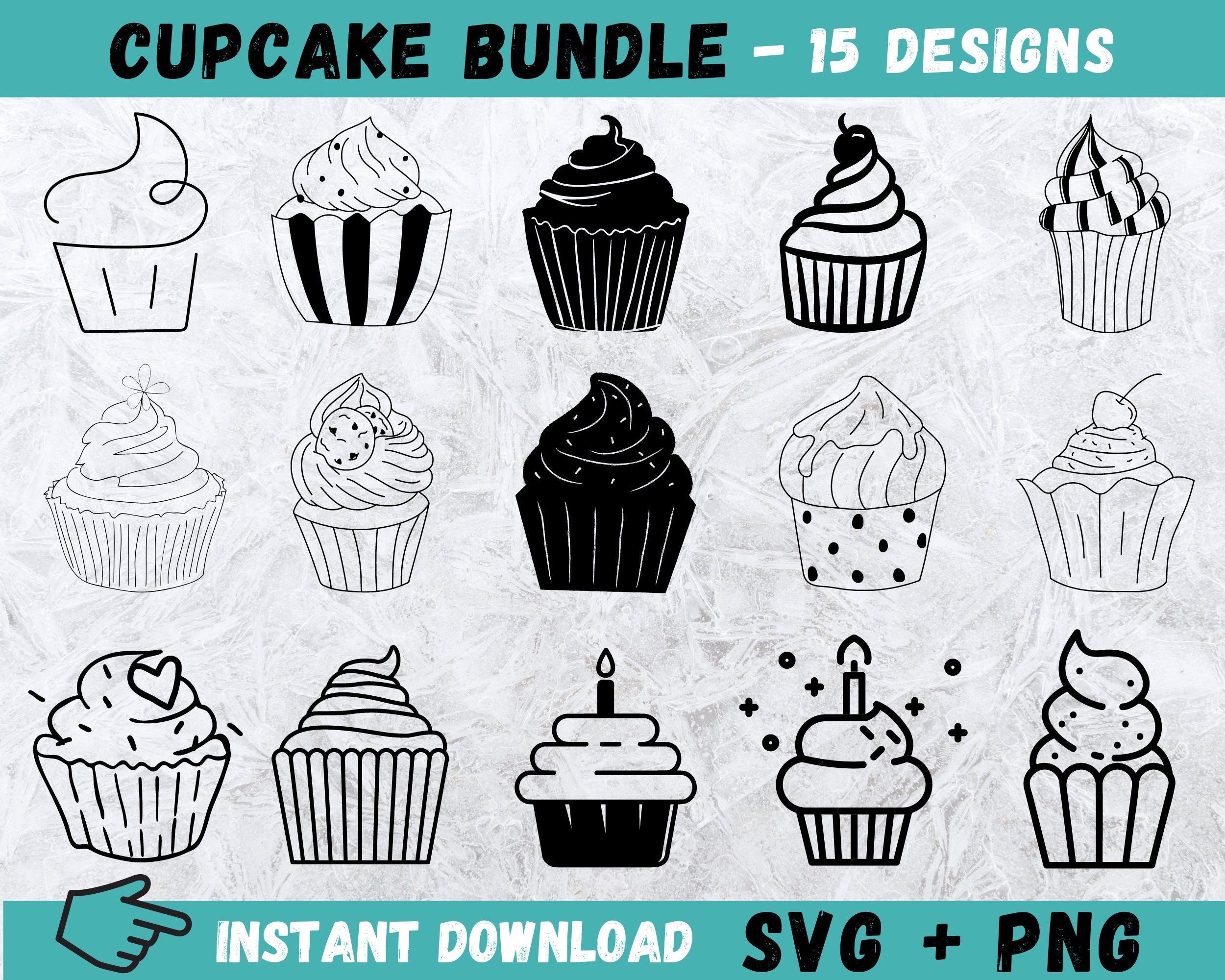 Cupcake SVG Cupcake Cut File Cupcake Bundle Svg Cupcake | Etsy
