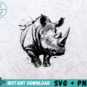 Rhino SVG, Rhino Clipart, Rhinoceros Svg, Cut Files, Rhino Silhouette ...
