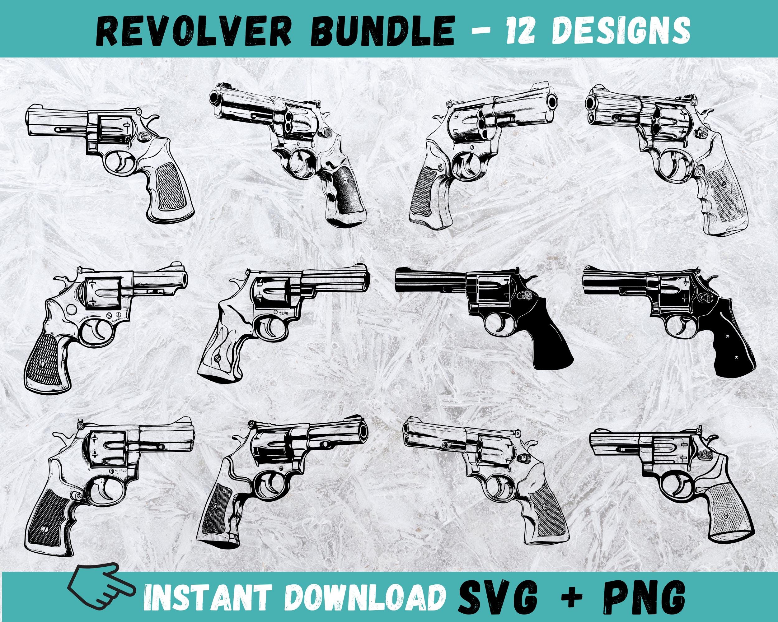 Revolver Outline Svg Revolver Svg Gun Svg Pistol Svg Etsy