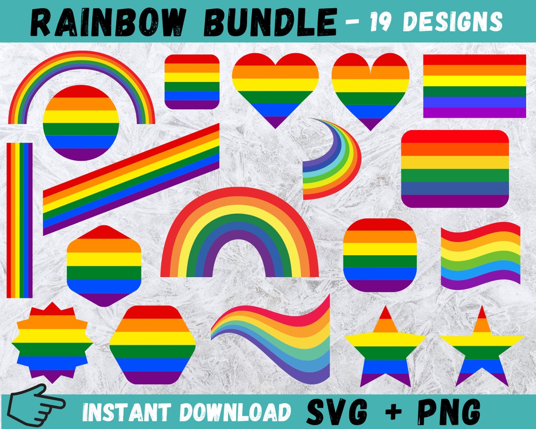 Rainbow SVG, Rainbow Clipart, Rainbow Heart Svg, Hand Drawn Rainbow SVG ...