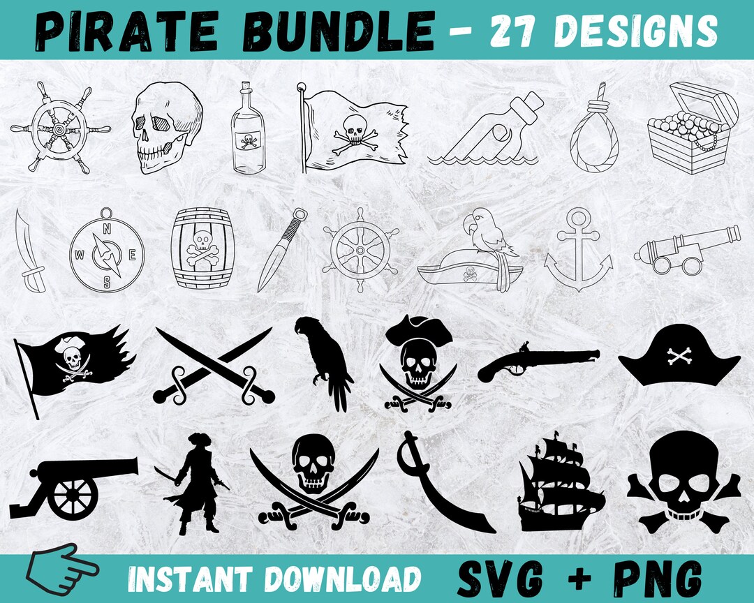 Pirate SVG, Pirate SVG Bundle, Pirate Silhouette, Pirate Clipart ...