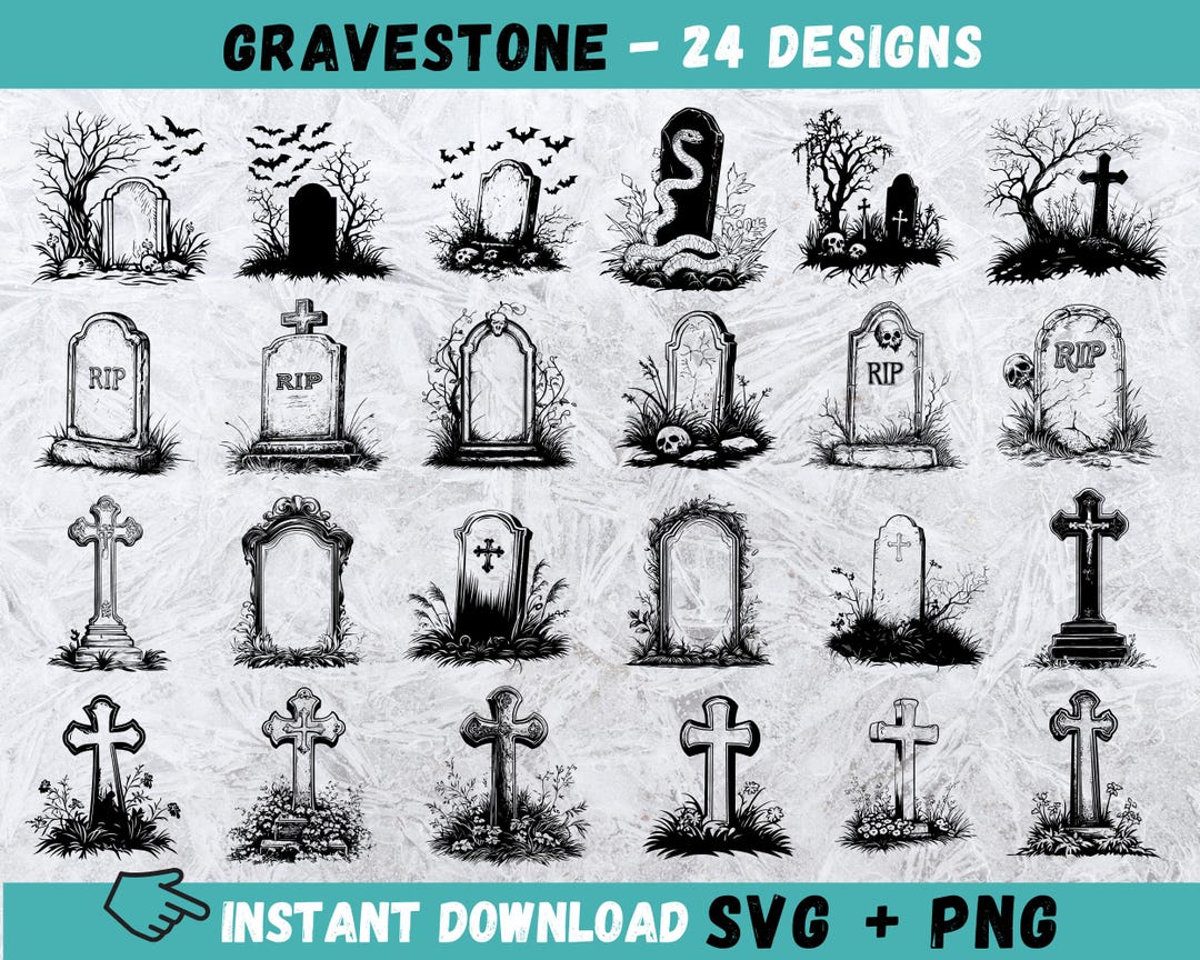 Tombstone SVG, Gravestone SVG, Grave Clipart, Tomb Stone SVG, Cemetery ...