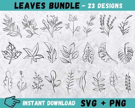 Leaf SVG Leaves Svg Hand Drawn Leaves Svg Leaf Cricut Leaf - Etsy