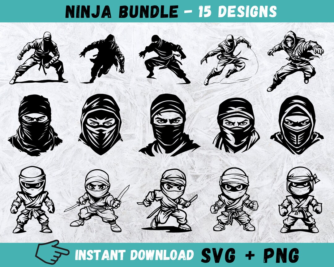 Ninja SVG Bundle, Ninja Cricut, Ninja Silhouette, Ninja Cut File, Ninja ...
